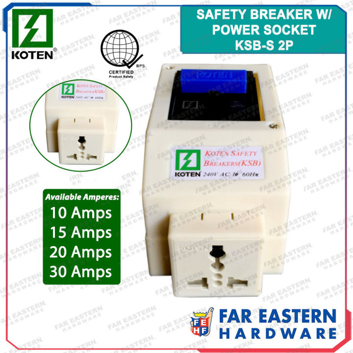 KOTEN Safety Circuit Breaker w/ Electrical Power Outlet Universal ...
