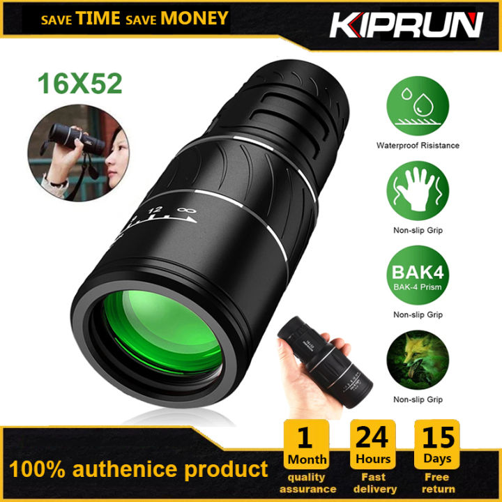 KIPRUN 16X52 Monocular Telescope, HD Scope 98 / 8000M Plastic ...
