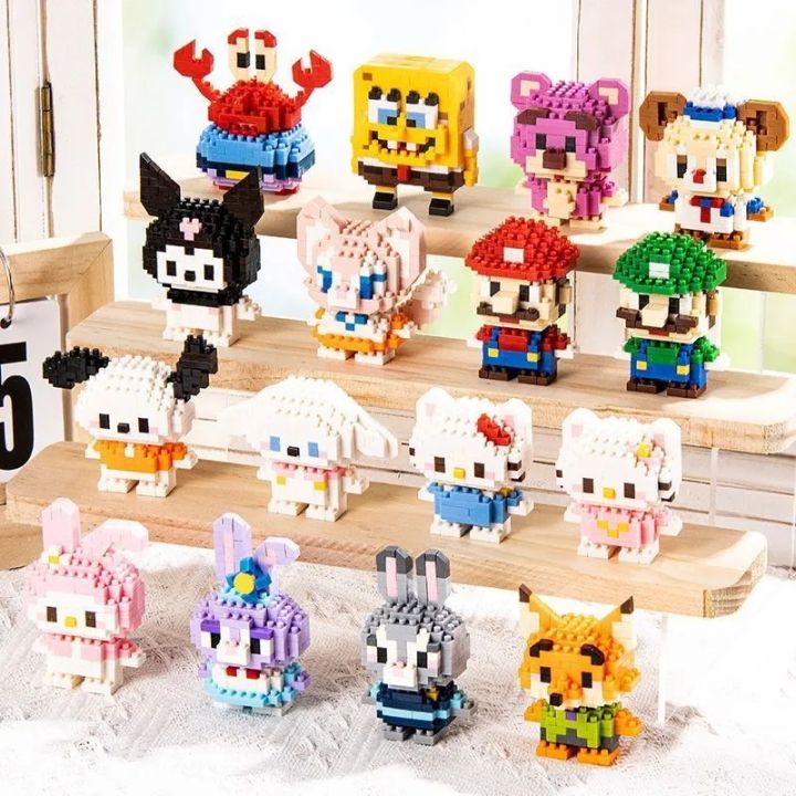 Nano Building Blocks Toys Cute Mini Cartoon Sanrio Kuromi Puzzle Connection Brick Model Desktop ...