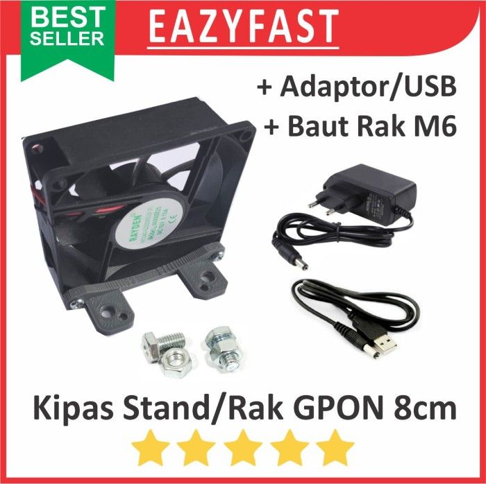 Kipas Fan Pendingin Rak 8cm GPON EPON OLT HSGQ Kabel FO Fiber Optik ...