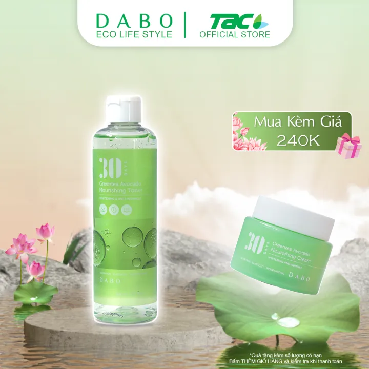 Nước hoa hồng dưỡng da tinh chất bơ trà xanh DABO Green Tea Avocado ...