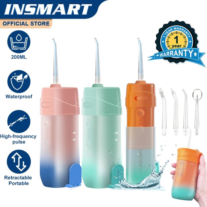 INSMART Water Flosser Rechargeable Telescopic 3 Gear Water Irrigator ...