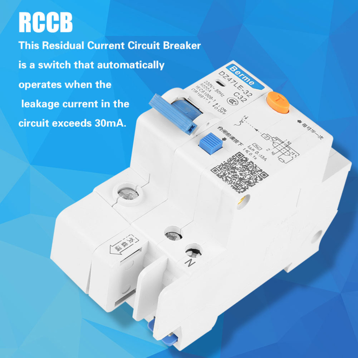DZ47LE‑32 1p N C32 RCCB Residual Current Circuit Breaker 30mA 230V | Lazada PH
