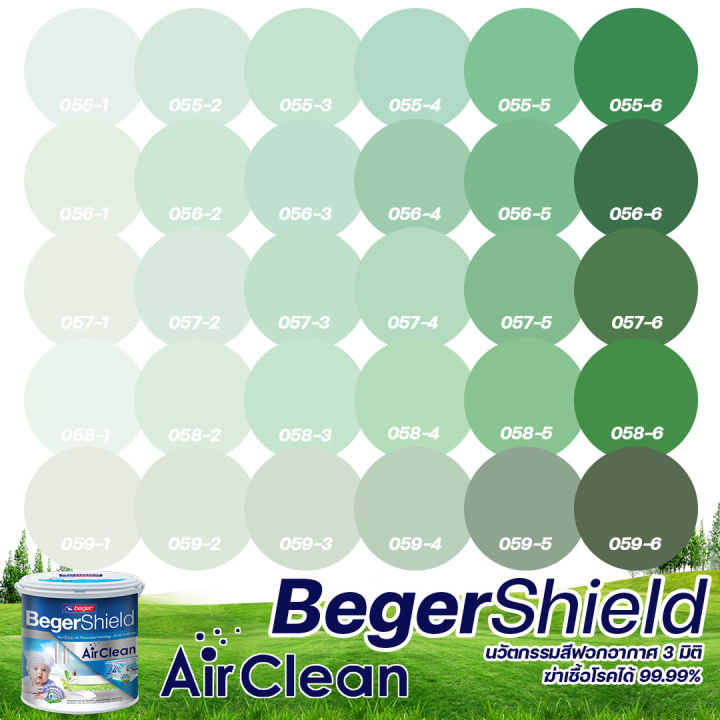 Beger Shield Air Clean เบเยอร์ชิลด์ แอร์คลีน สีเขียว สีทาภายใน เกรดสูง ...