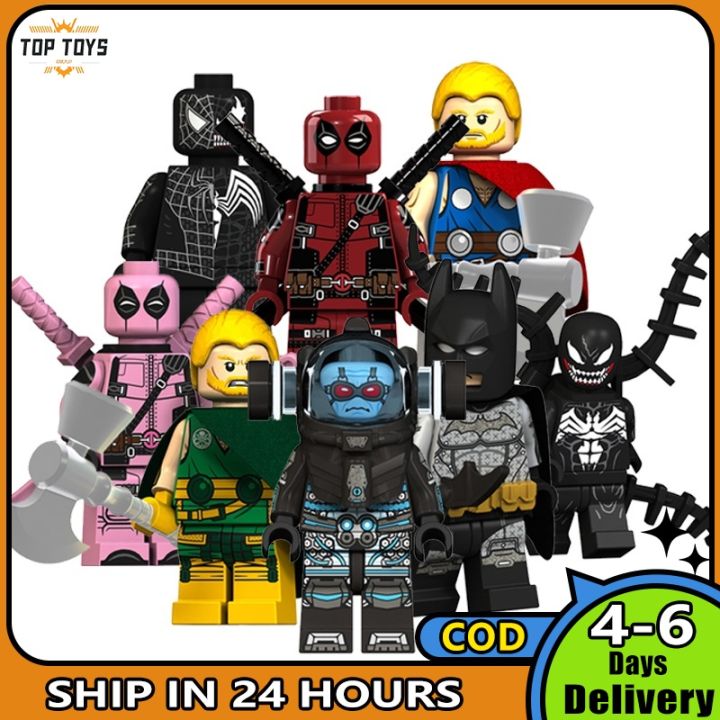Coolplay【ready stock】Pink Deadpool Minifigures Venom Batman Blocks Toys ...