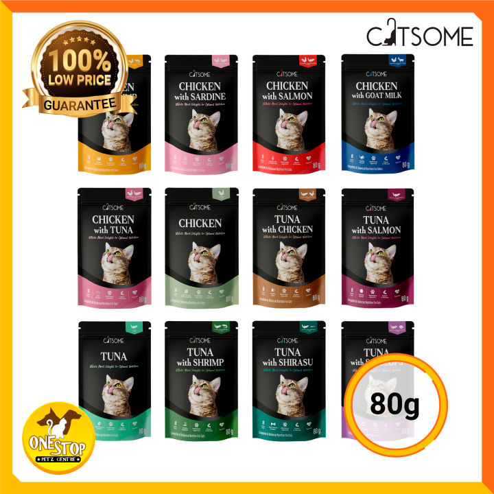 Catsome Cat Wet Food / Pouch 80g (12 Flavors)_Chicken / Tuna | Lazada