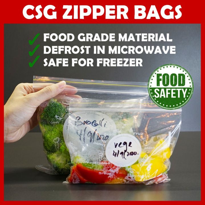 CSG Zipper Bags Resealable Bag Ziplock Bag for Food Storage Dry Frozen ...