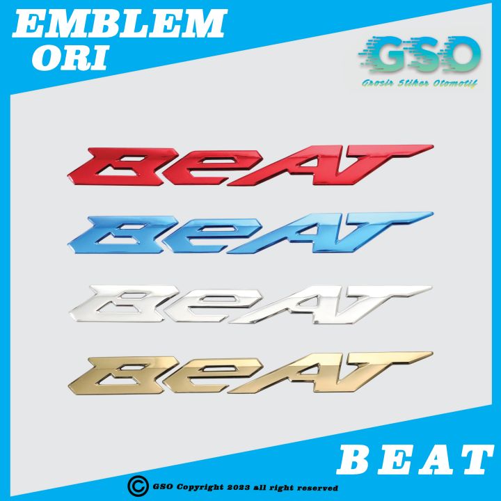 STICKER EMBLEM BEAT ORI 3D / EMBLEM BEAT ORIGINAL CHROME KANAN KIRI ...