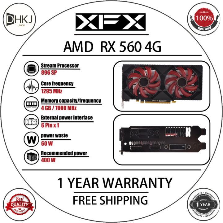 USED XFX RX 560 4GB Graphics Cards AMD GPU Radeon RX560 4GB 4G Video ...