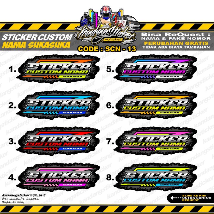 Stiker Custom Nama SCN-13 StickerCustom Racing Sunmori Sticker motor ...