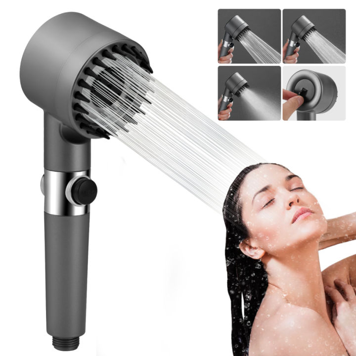 Powerful Flow Shower Head with Filter High Pressure Water Saving Spray Shower Head with 3 Modes ...