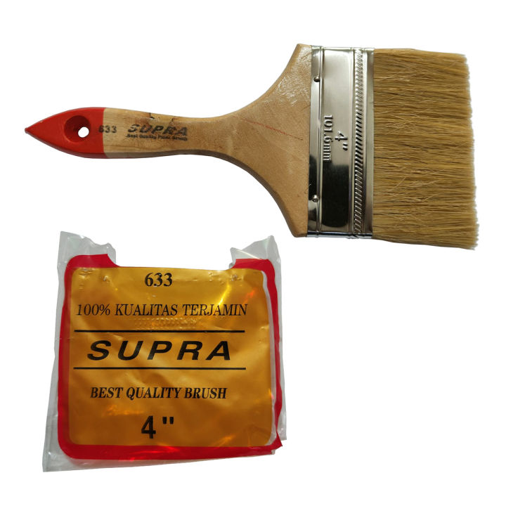 MB - Kuas Cat Tembok Bulu Putih 4" Inci | Kuas Tangan Cat Minyak dan ...