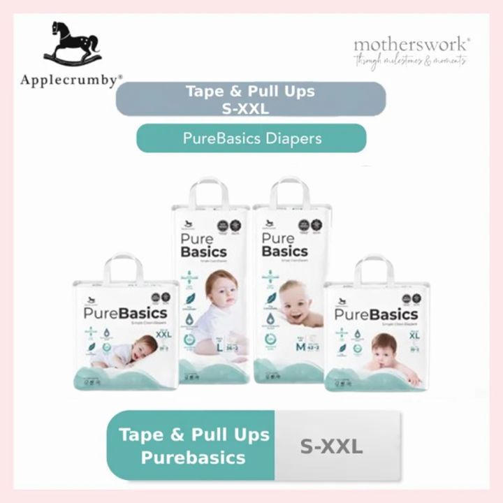 Applecrumby Purebasics Chlorine-Free Mini & Mega Baby Diapers - Pull ...