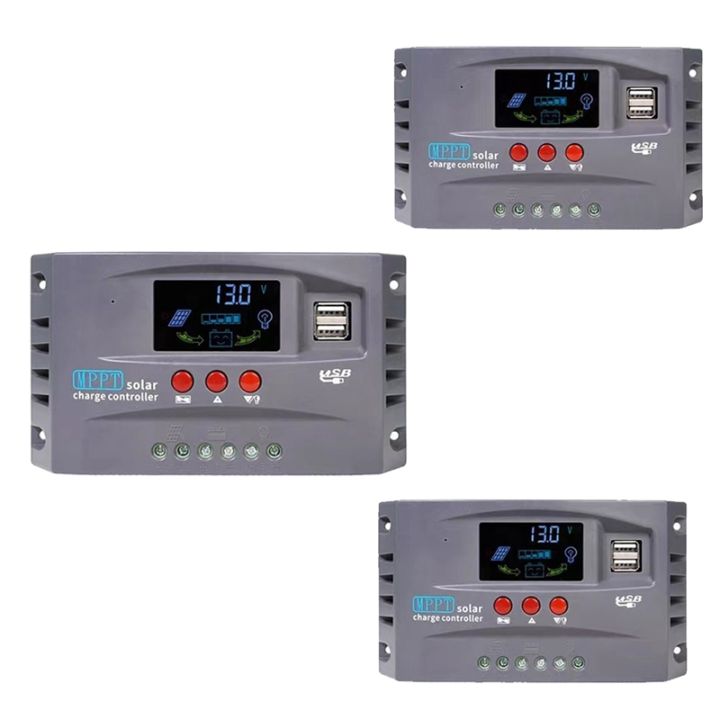 12V 24V MPPT Solar Charging Controller Smart Display Dual USB Voltage ...
