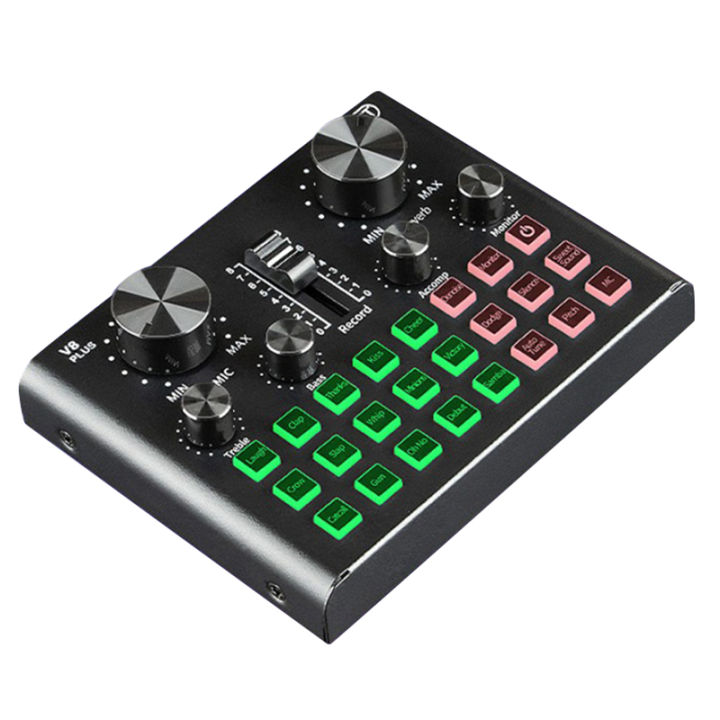 (XJYM) V8 Plug Sound Card for Live Streaming Voice Changer Sound Card ...