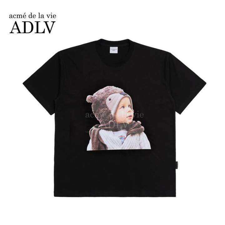 ADLV เสื้อยืดเสื้อแขนสั้นชนิดไม่จำกัดเพศผ้าคลุมไหล่รูปหมีใบหน้าเด็ก ...