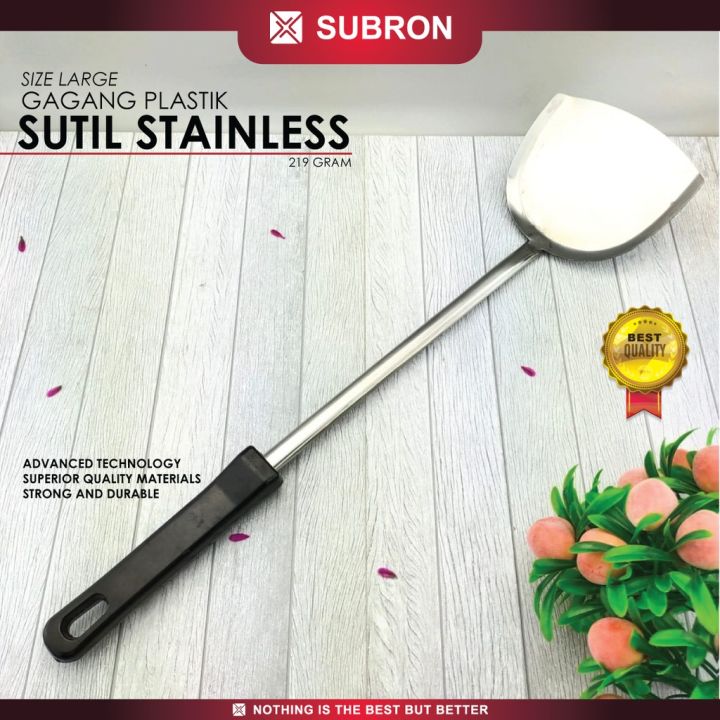 SUBRON Spatula Panjang 50cm Susuk Sutil Sodet Stainless Gagang plastik ...
