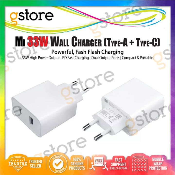[Global Version] Xiaomi Mi 33W Wall Charger (Type-A + Type-C) with Dual ...