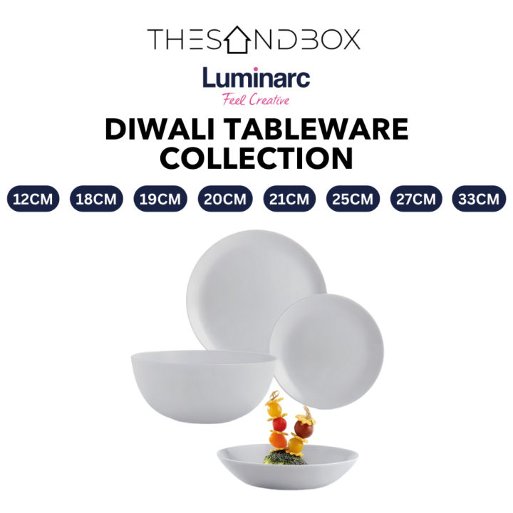 Luminarc Diwali Tableware Collection [ Plate Bowl Dinner Dessert Soup ...