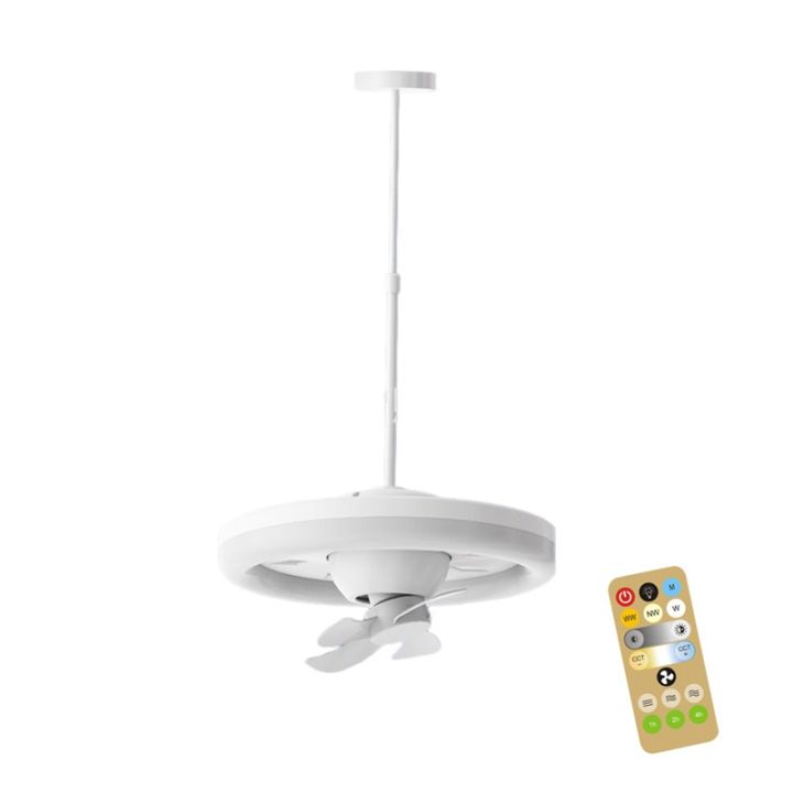 Ceiling Fan Light 60W 3-Speed Cooling Fan Ceiling Light Remote Control E27 Lamp Holder Electric ...