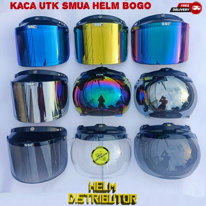 Kaca Helm Bogo Flat Datar Dan Kaca Helm Bogo Cembung Original SNI COD ...