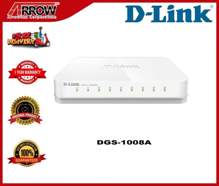 DGS-1008A D-Link 8-Port GbE Unmanaged Desktop Switch [8 x GbE, Plastic ...
