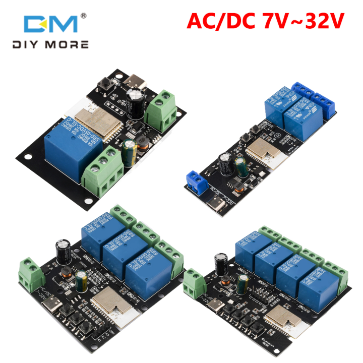 diymore โมดูลรีเลย์สวิตช์ไวไฟไร้สายอัจฉริยะสำหรับสมาร์ทโฮม7V ถึง32V เปิดการควบคุมการเข้าถึง ...