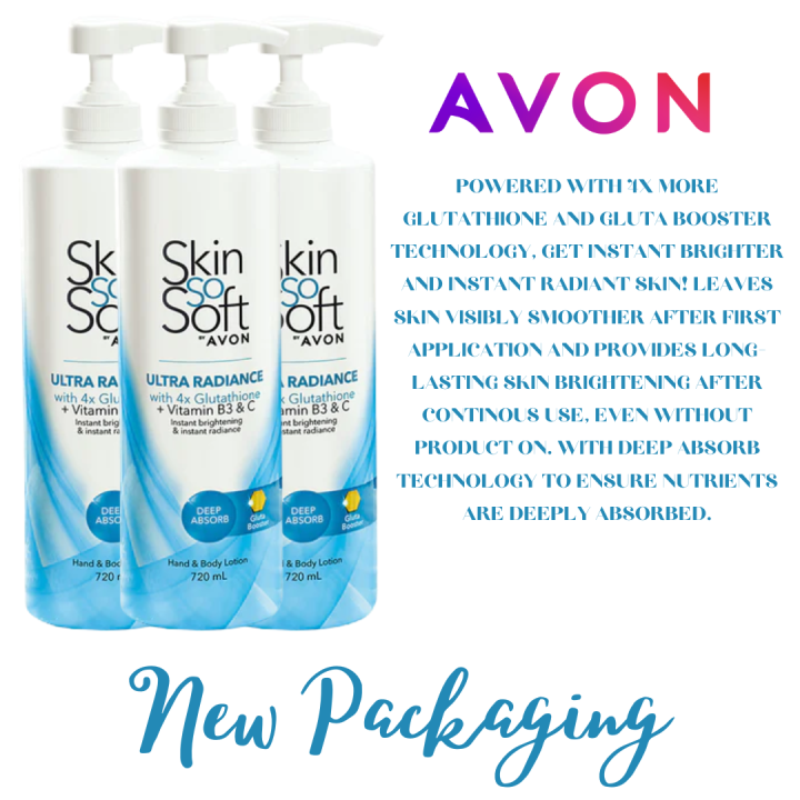 AVON Original Skin So Soft Ultra Radiance Glutathione 720ml | Lazada PH