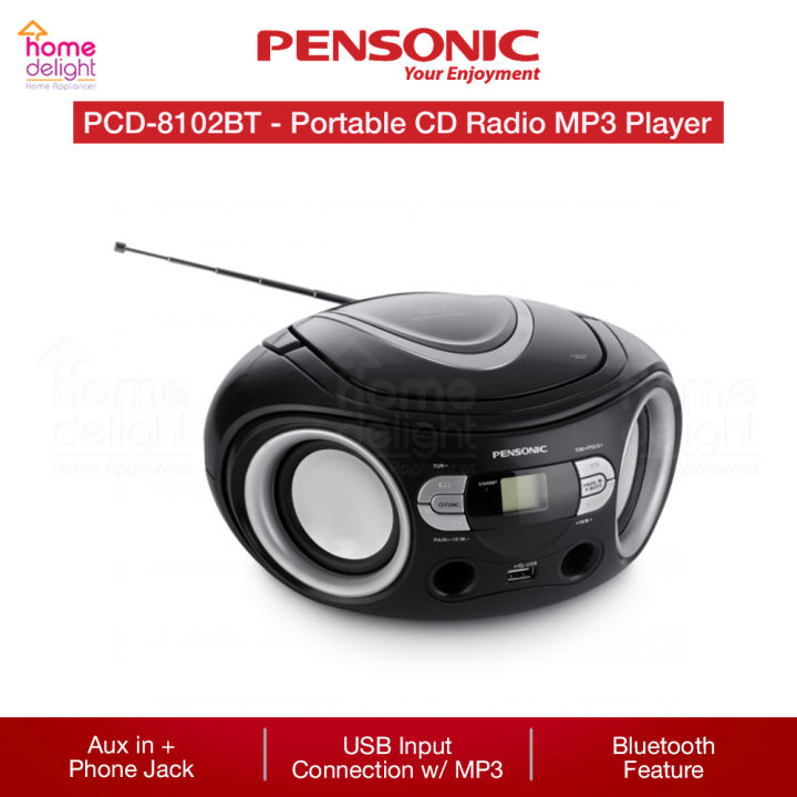 Pensonic Portable CD Radio MP3 Player [ PCD-8102BT / PCD8102BT ] | Lazada