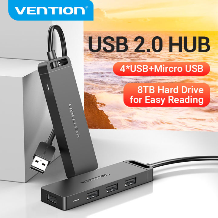 【ส่งจากไทย】Vention USB Port HUB 2.0 Multi 4 USB Adapter พร้อม Micro ...