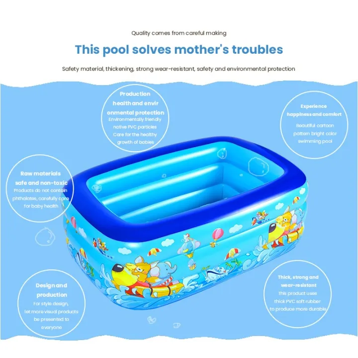 Portable Outdoor Large Inflatable 3-Layer Thickened Rectangular ...