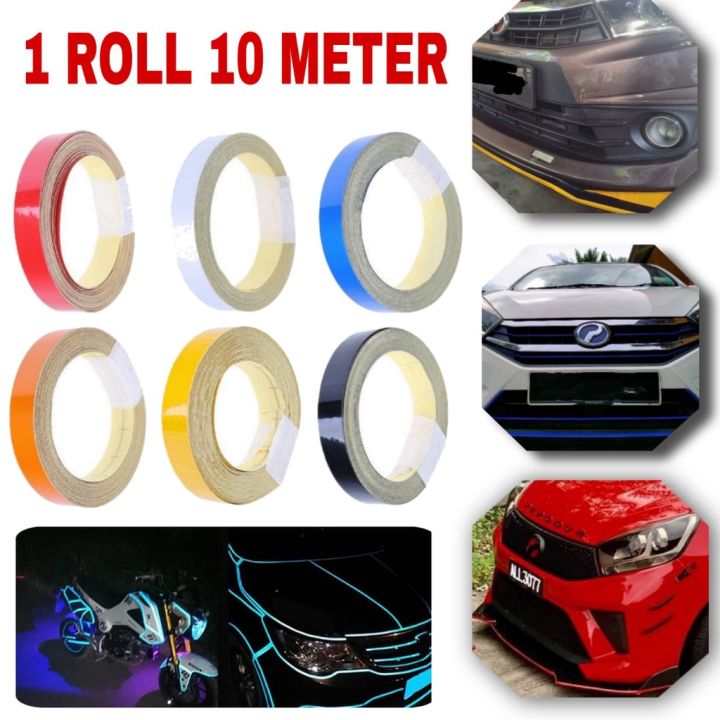 1 ROLL 10 METER Sticker Lining Reflection Stiker Lining Kereta Pantulan ...