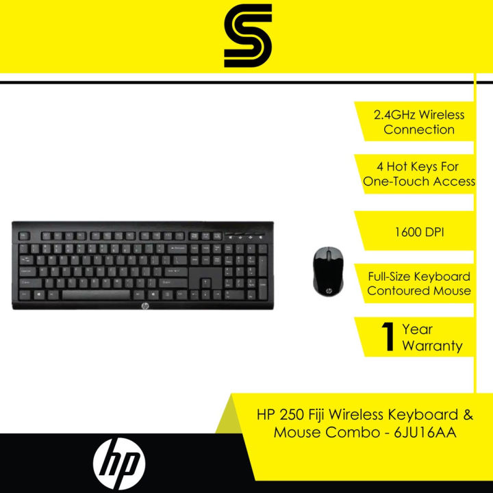HP 250 Fiji Wireless Keyboard & Mouse Combo - 6JU16AA | Lazada