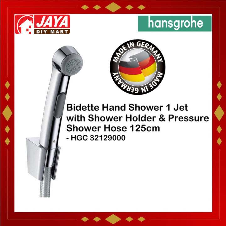 Hansgrohe HGC 32129000 Shower Hose 125cm with Shower Holder & Pressure ...