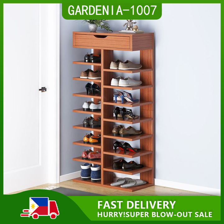 High Quality Wooden Shelves Shoe Cabinet Storage Rack With Drawers ...