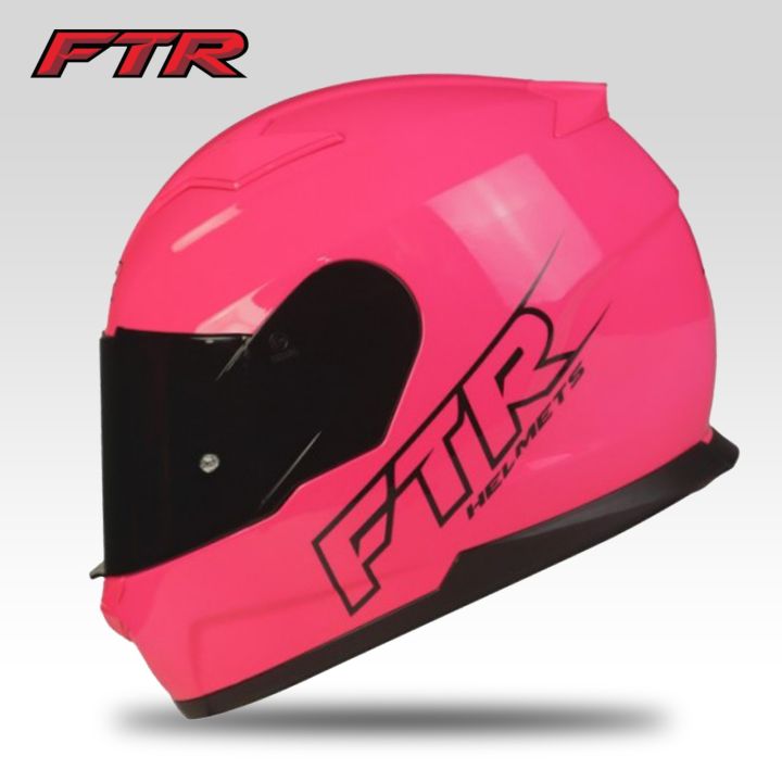 FTR Helmets XR500 Pro - Solid Glossy Pink Full Face Single Visor Helmet ...