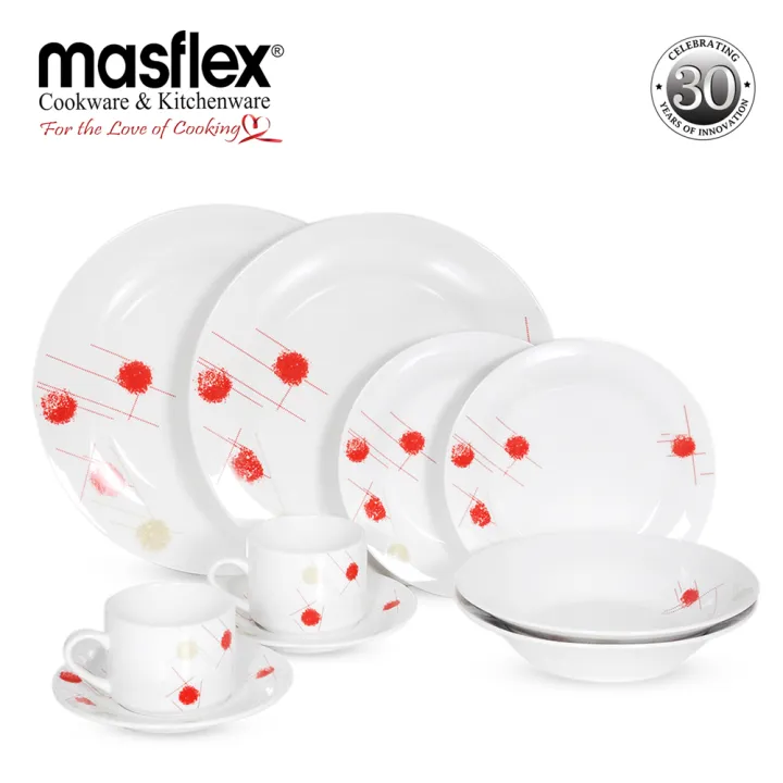Masflex 10 Piece Fireball Dinnerware Set | Lazada PH