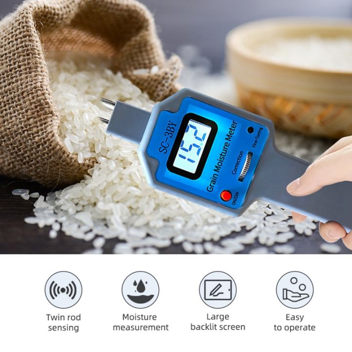 Digital Grain Moisture Meter Tester Moisture Testing Tool Measurable ...