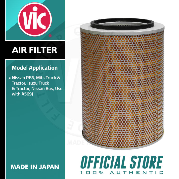 VIC Air Filter A-568 for Nissan RE8, Mitsubishi Truck & Tractor, Isuzu ...