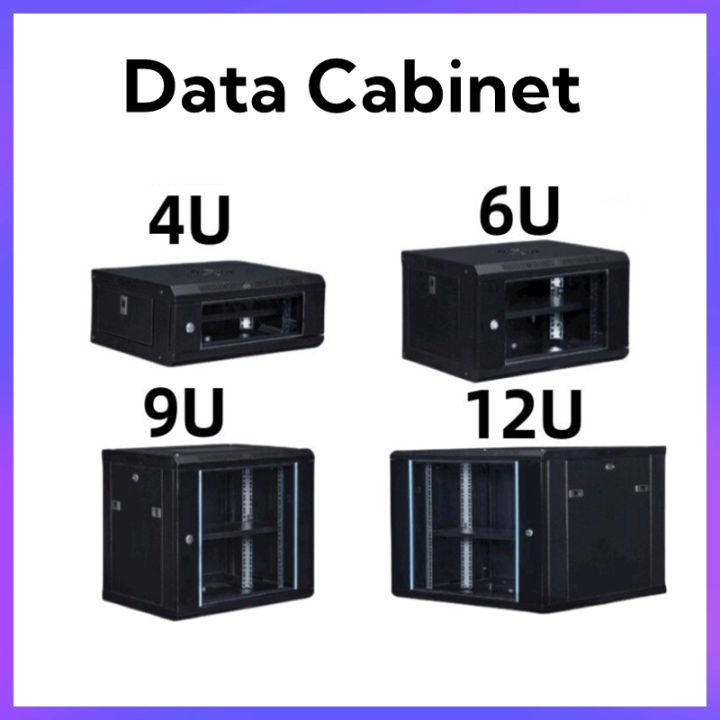 4U 6U 9U 12U DATA CABINET 600MM 450MM Cabinet with lock (For Self ...