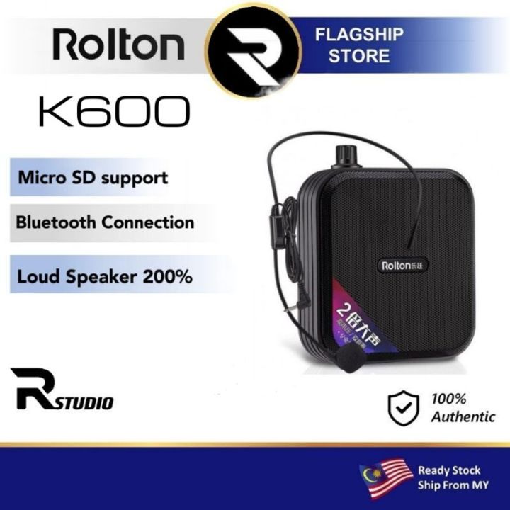 Rolton K600 (Double Power) Voice Amplifier Speaker Loud Microphone with ...