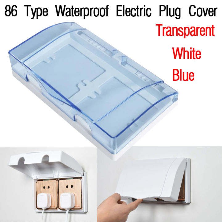 1PC 86 Type Waterproof Electric Plug Cover Splash Box Double Sockets ...