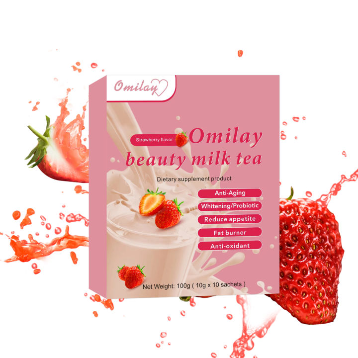Omilay Beauty Milk Tea Slimming Collagen Milktea Strawberry Skin ...