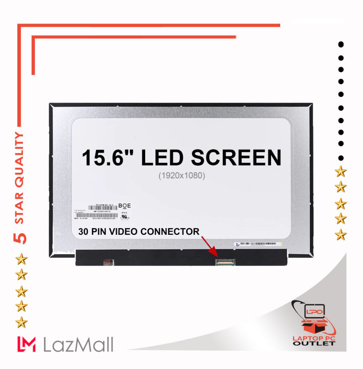 LPO Laptop LCD Screen 15.6" inch 30 Pins Full HD 1920 x 1080 Thin Bezel ...