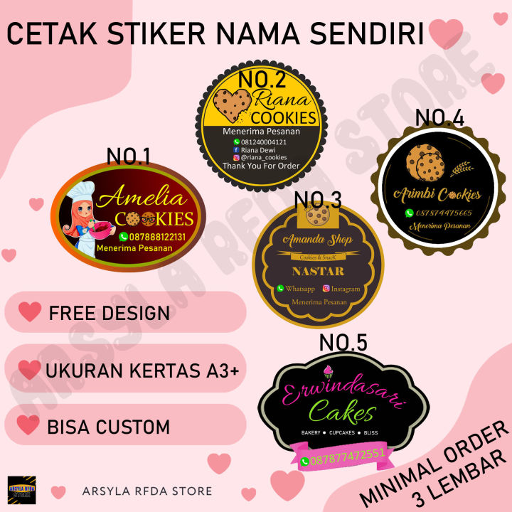 (APR 16) Cetak stiker custom nama sendiri - label kemasan - stiker ...