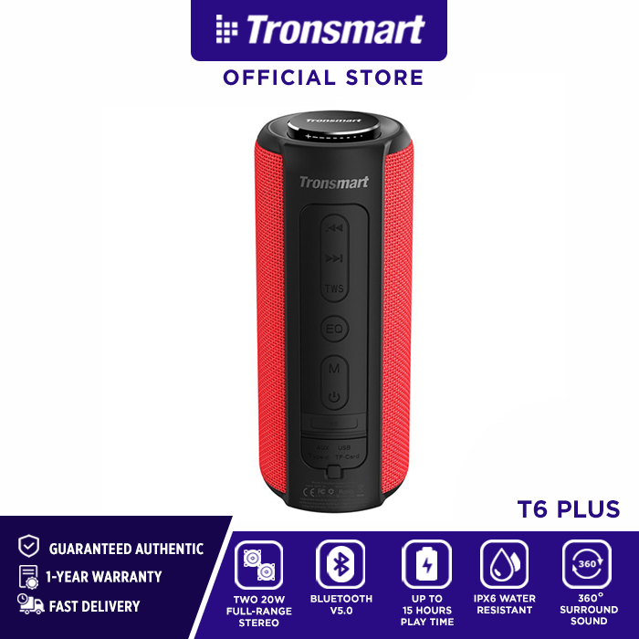 Tronsmart Element T6 Plus Portable Bluetooth 5.0 Speaker with 40W Max ...