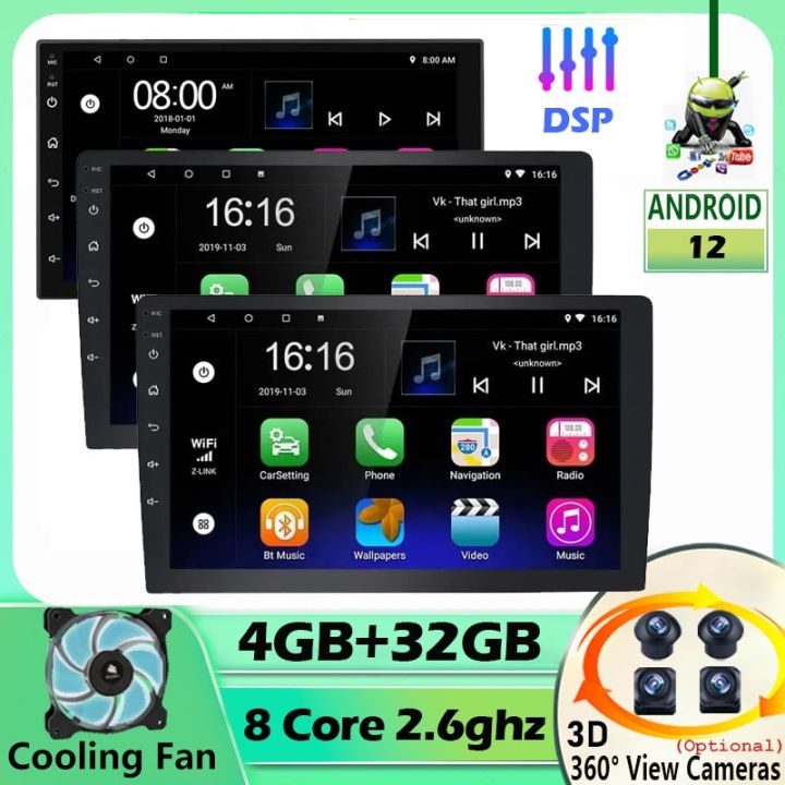【8Core 4G+32G 】Built-in Cooling Fan Android Car Player Touch Screen 7/9 ...