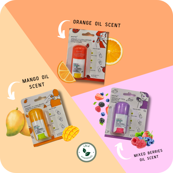 Pastel Balm Menthol Stick (Mixed Berry, Orange, Mango) | Lazada PH