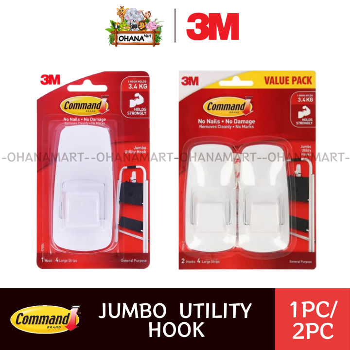 3M Command™ 17004/17004VP Jumbo Hooks 1's/2's/4's | Lazada Singapore