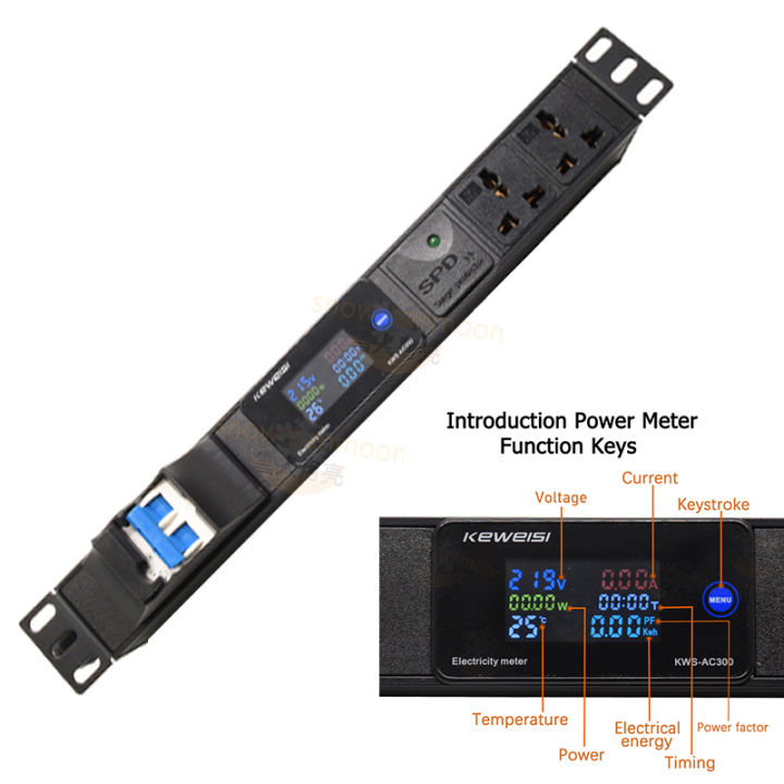 Smart Power Strip Surge Protection Digital Electricity Meter 2-12Ways ...